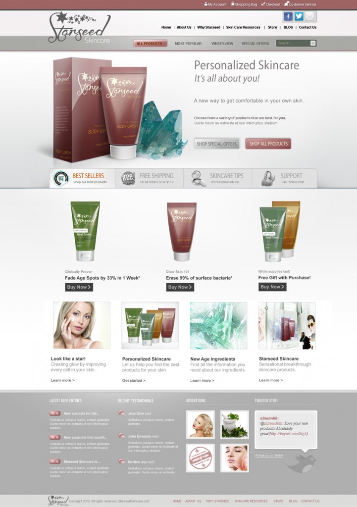 Skin Care Web Development & Web Design Services